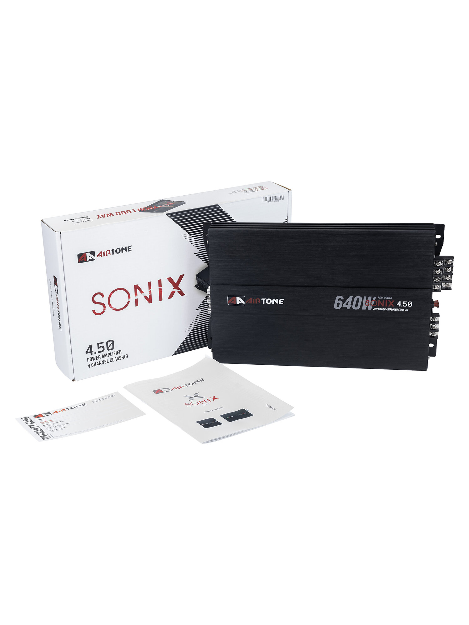 AIRTONE SONIX 4.50 4 канальный усилитель, мост 4Ом - 175Вт, черный