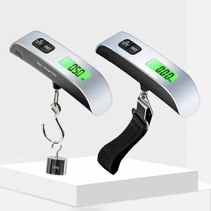 Портативные бытовые электронные весы с крючком и весом до 50 кг