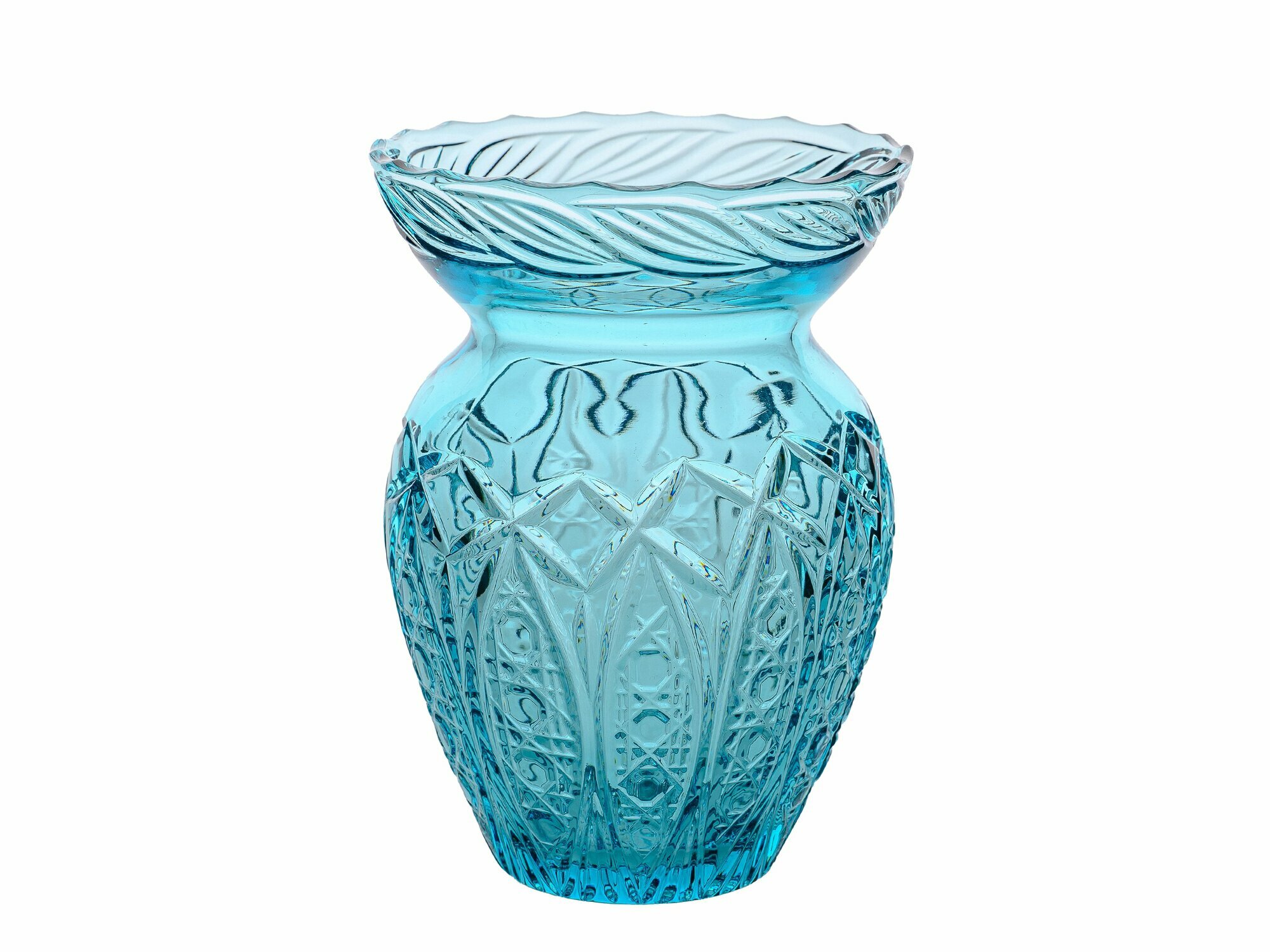 Ваза/цветов "Маки" h-150 d-110, Бирюзовый