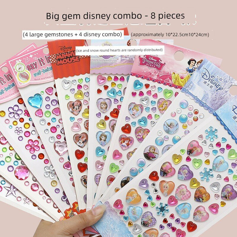 Наклейки для детей, наклейки с драгоценными камнями и бриллиантами, наклейки с кристаллами для переодевания