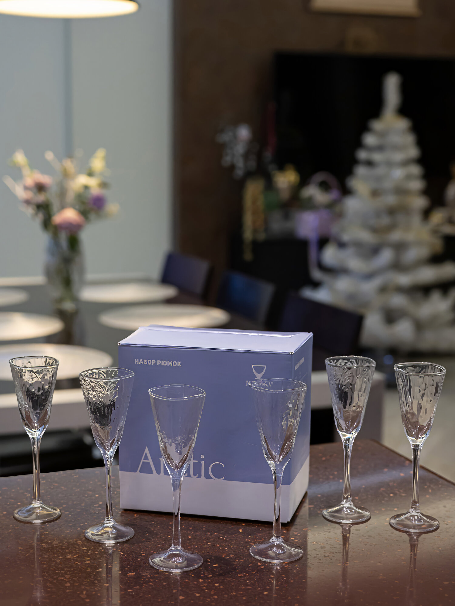 Стеклянные рюмки на ножке для водки / ликера / настоек 35 мл, набор 6 шт, Неман Арктика 11485/35гр