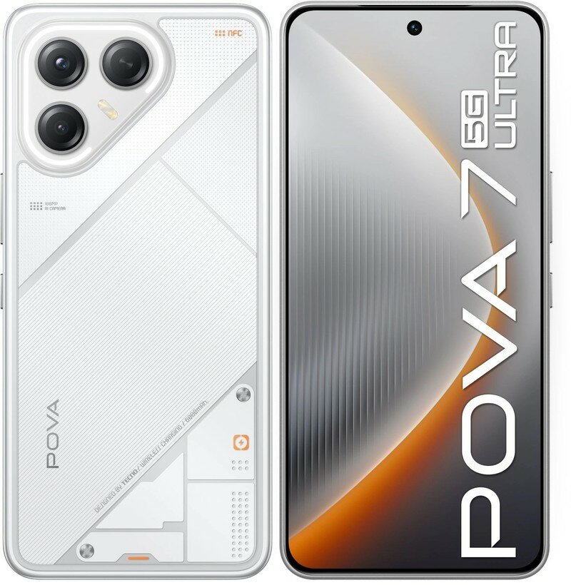 6.67" Смартфон TECNO Pova 7 Ultra 5G 8/256Gb, NFC, AMOLED, 144Гц, 6000мAч, белый