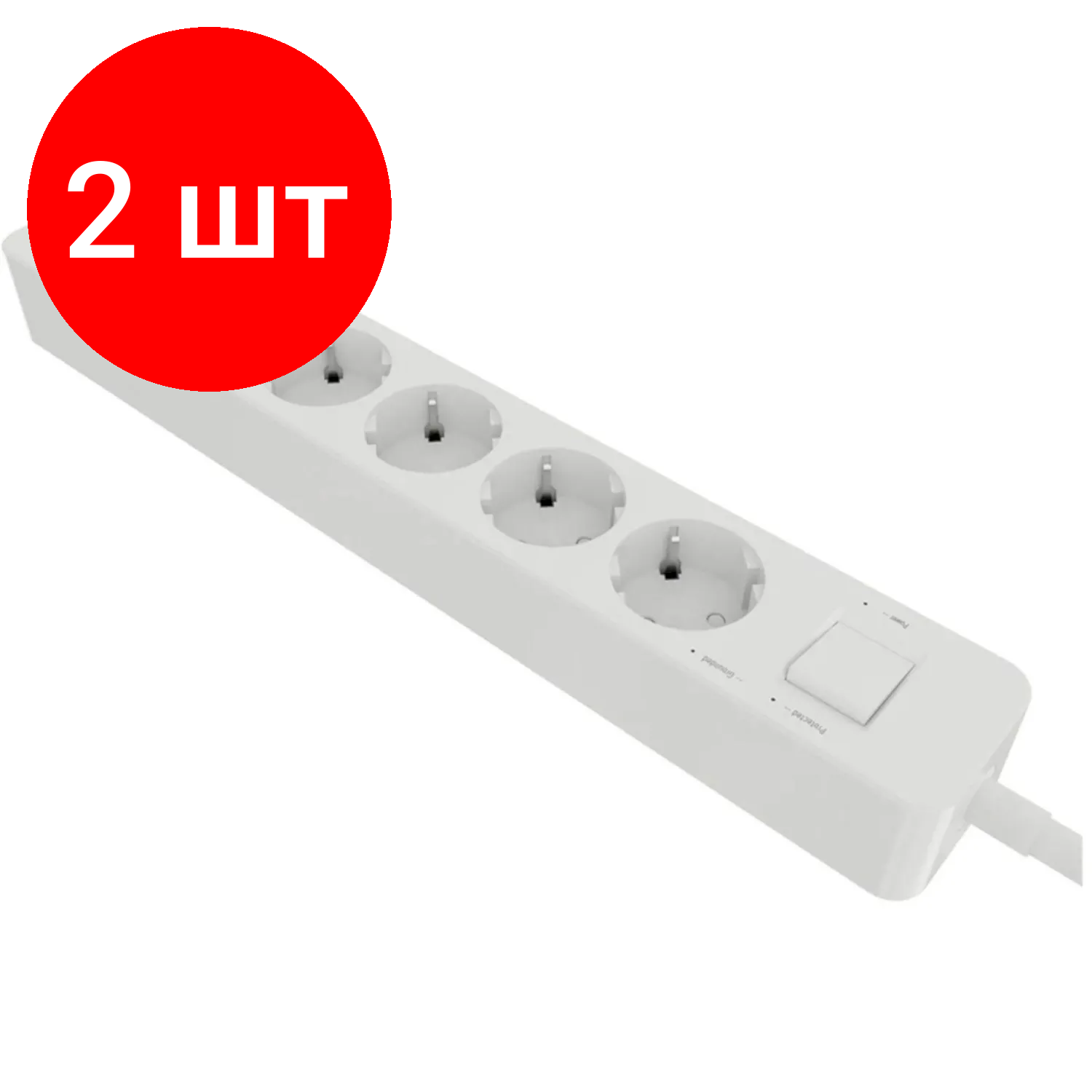 Комплект 2 штук, Сетевой фильтр HARPER UCH-530 White 5р/1.5м/4кВт/16А 3xUSB (H00002264)