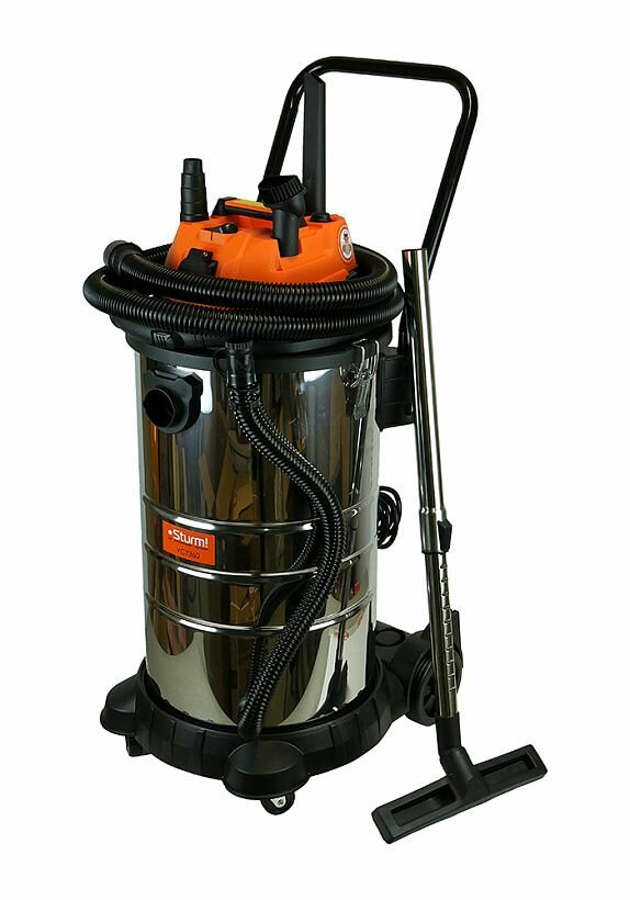 Строительный пылесос Sturm! VC7360 с розеткой, мощный электрический, 1800 Вт, 60 л, шланг 3 м