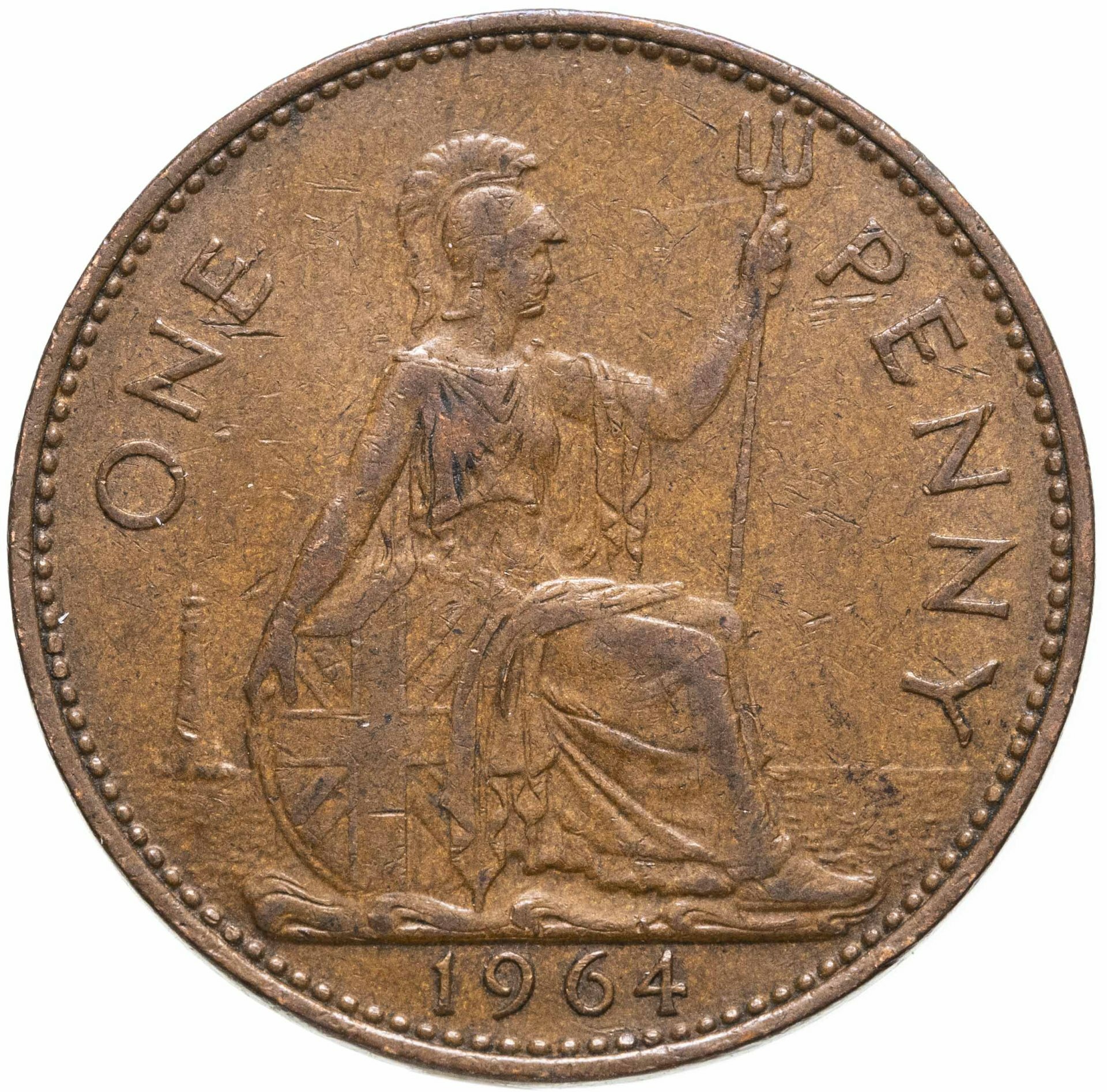 Великобритания 1 пенни penny 1964, Бронза, в сохранности XF