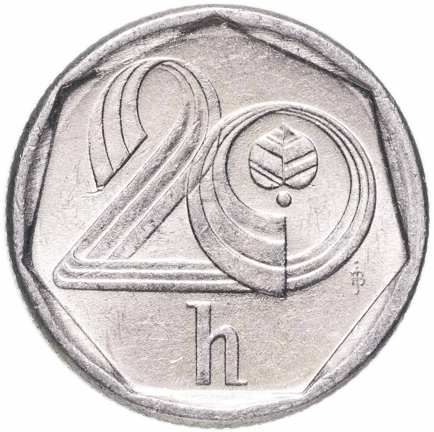 Чехия 20 геллеров 1996, Алюминий, в сохранности AU-UNC