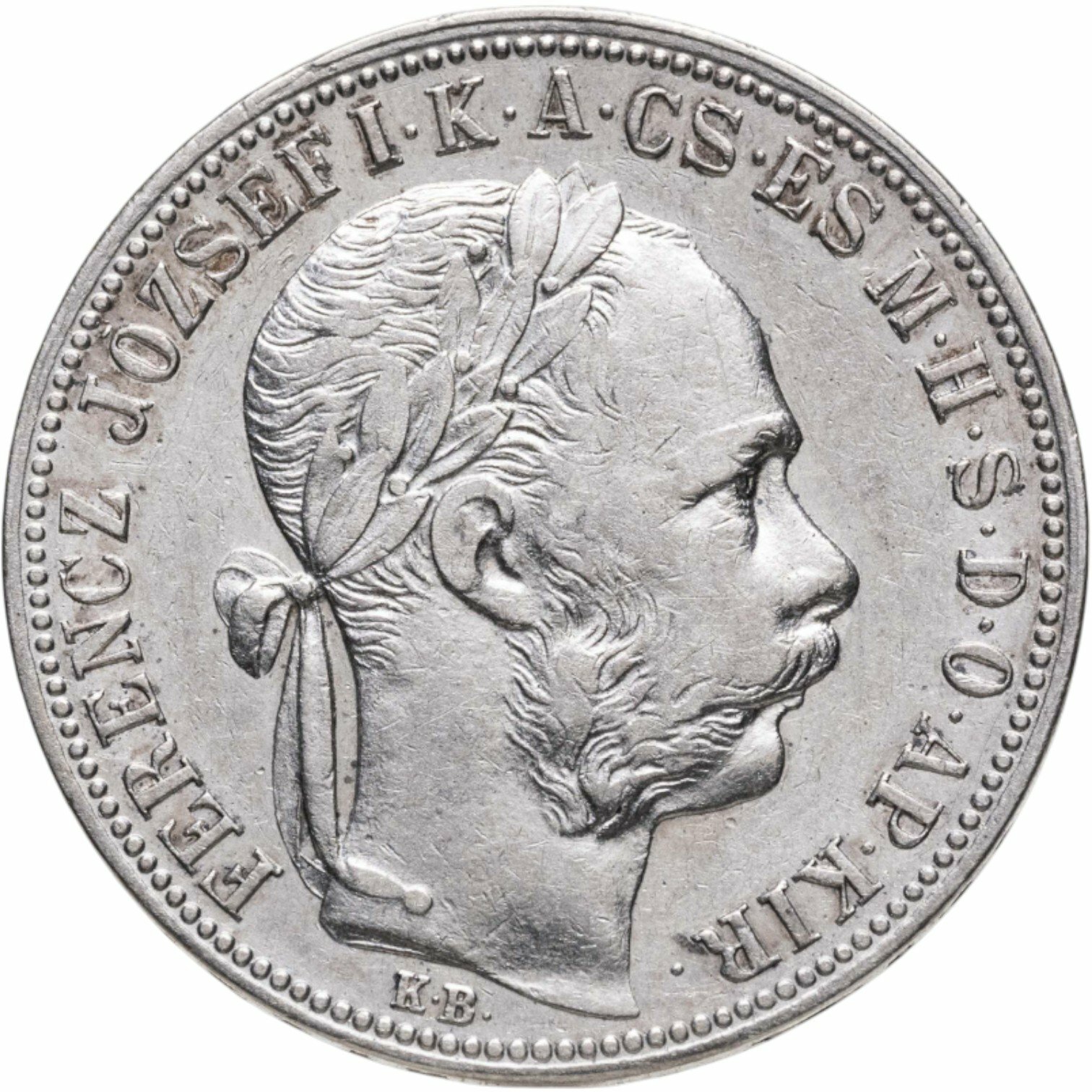 Австро-Венгрия Венгрия 1 форинт 1888 KB, Серебро 900, в сохранности VF-XF