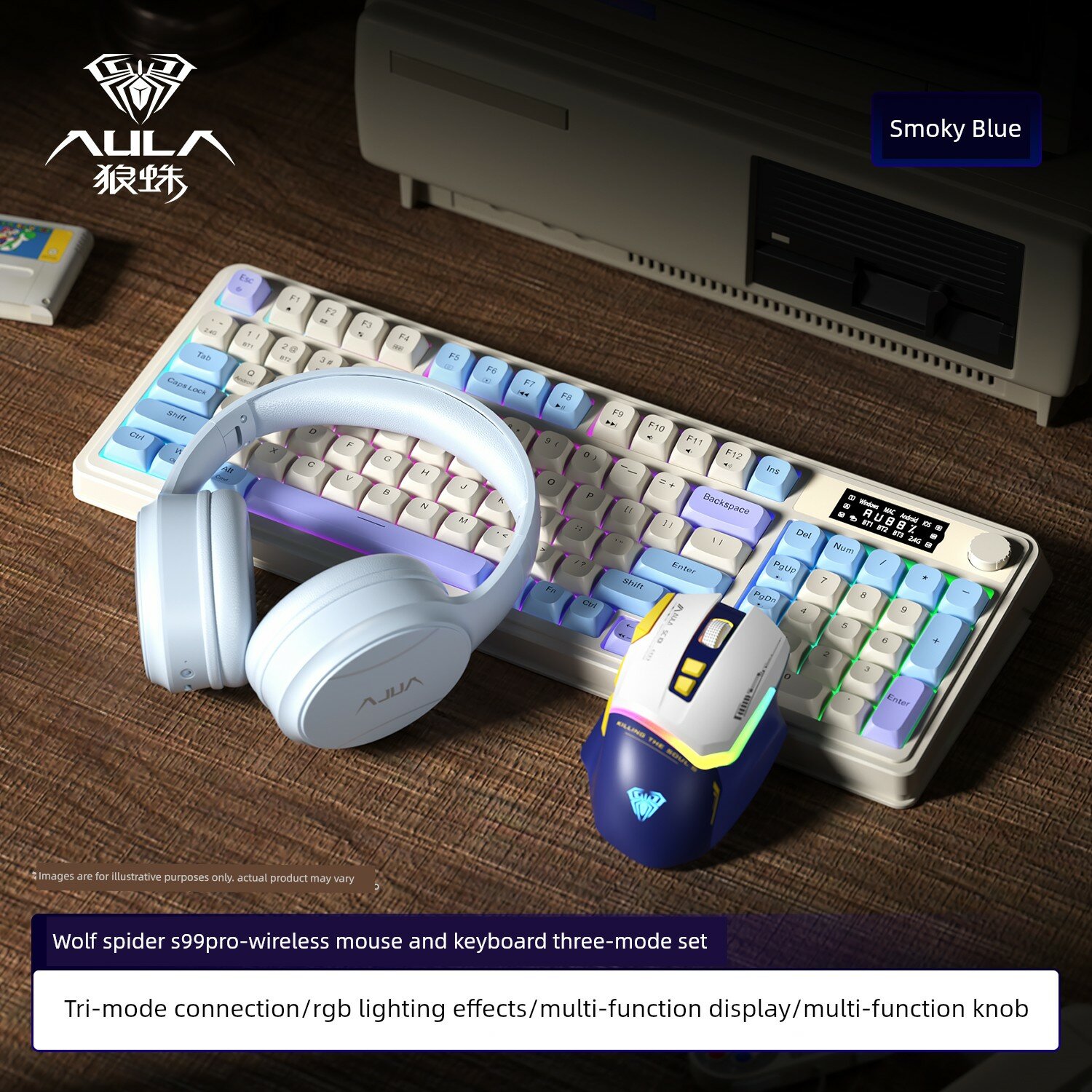 Беспроводная клавиатура Wolf Spider S99pro, высококачественная, Bluetooth, три режима подключения, для игр и офиса,