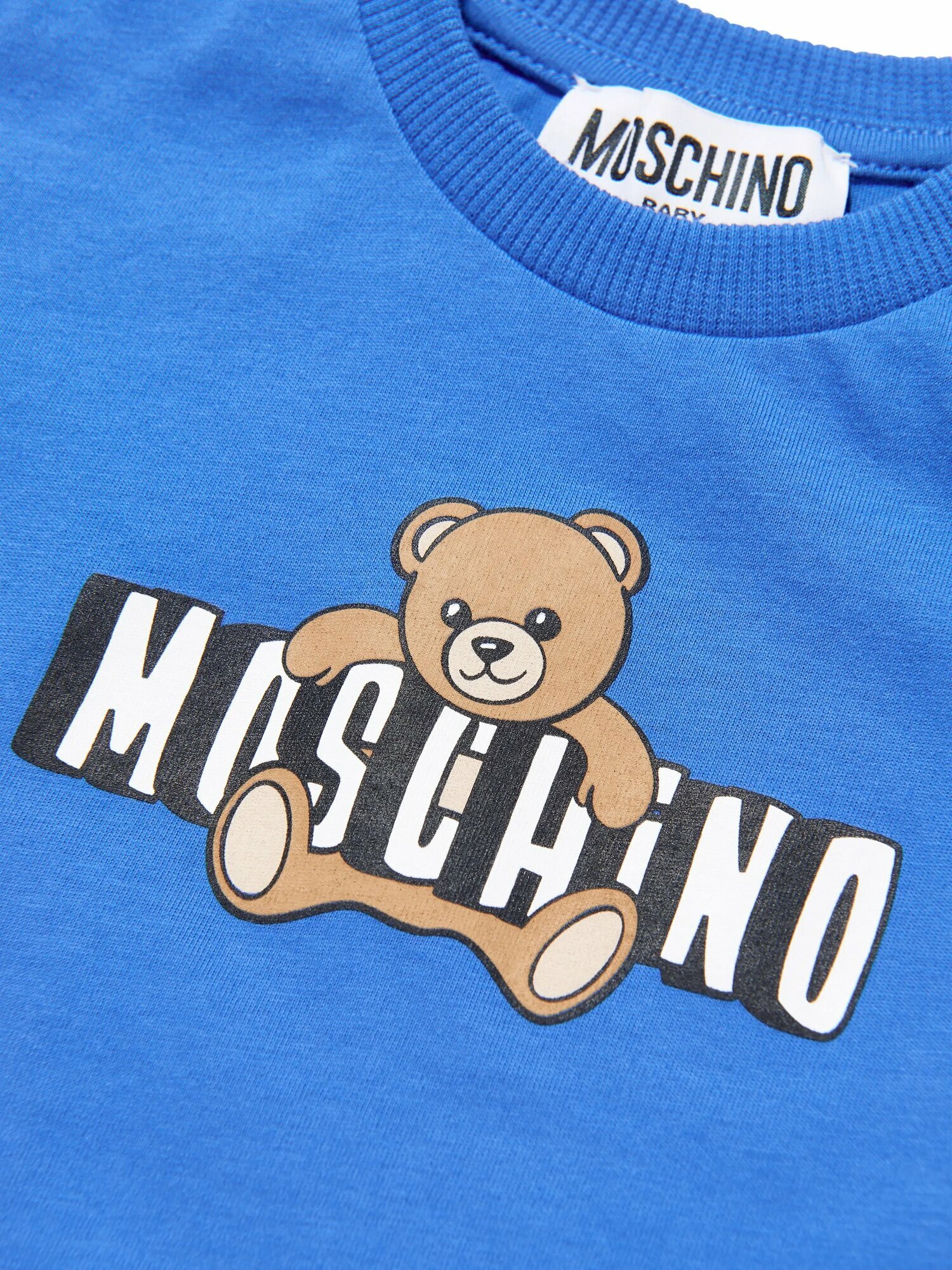 Футболка MOSCHINO Graphic-print T-shirt, размер 60, синий — фото 1