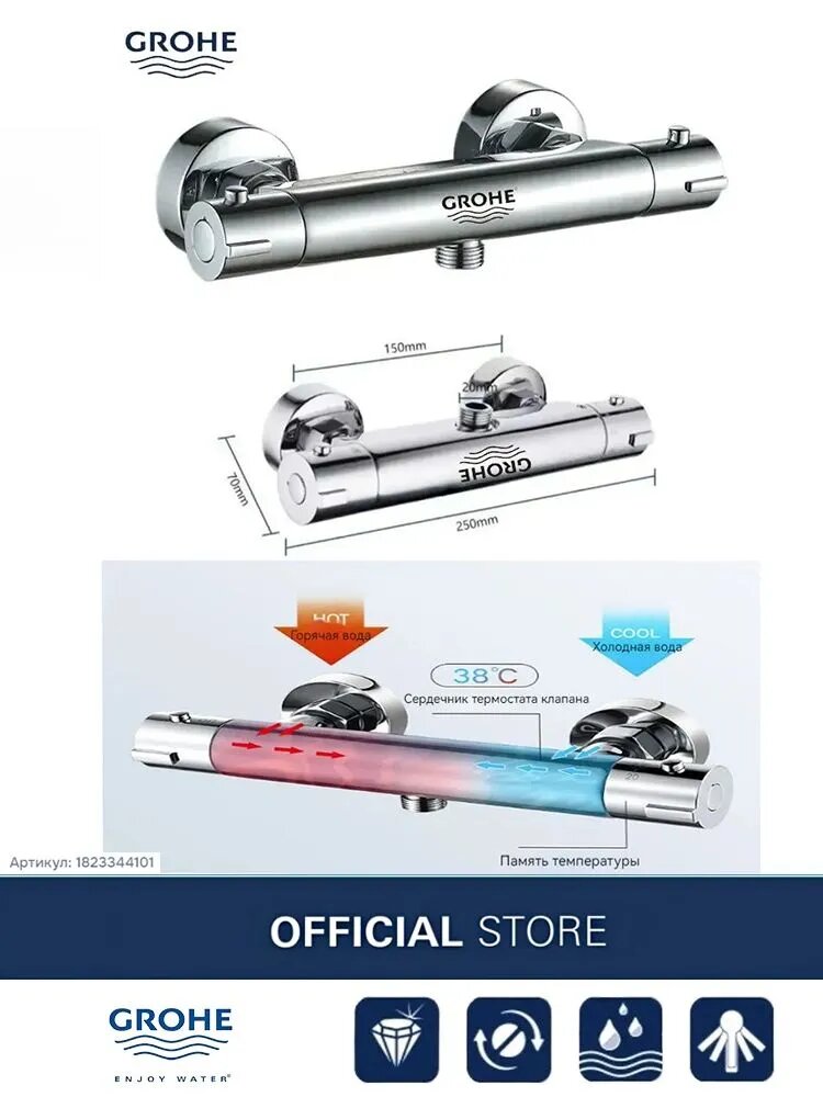 Термостат GROHE/смеситель для душа