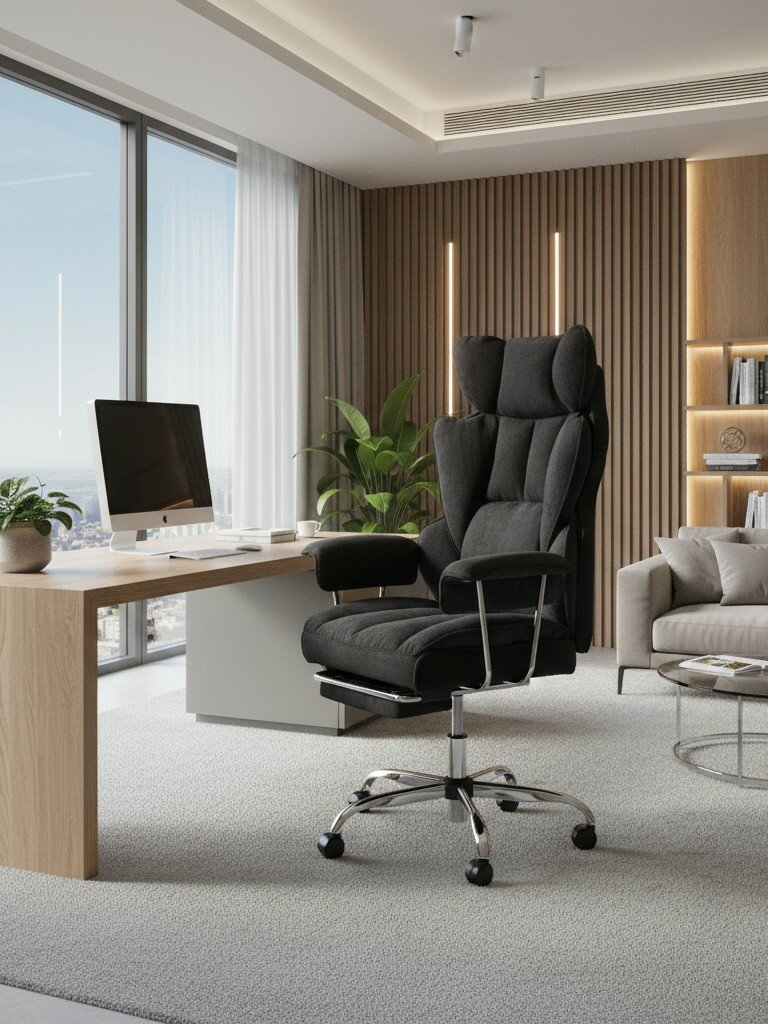 Компьютерное кресло руководителя TetChair Comfy CR, ткань, черный