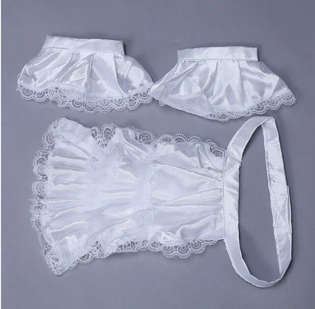 Мужской стимпанк сюртук из полиэстера Белый, М, небесно-голубой