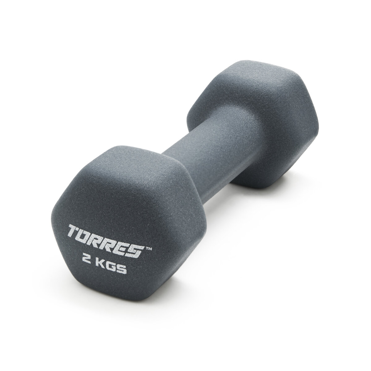Гантель неопреновая TORRES 1 шт, 2 кг, гексагональная, металлическая