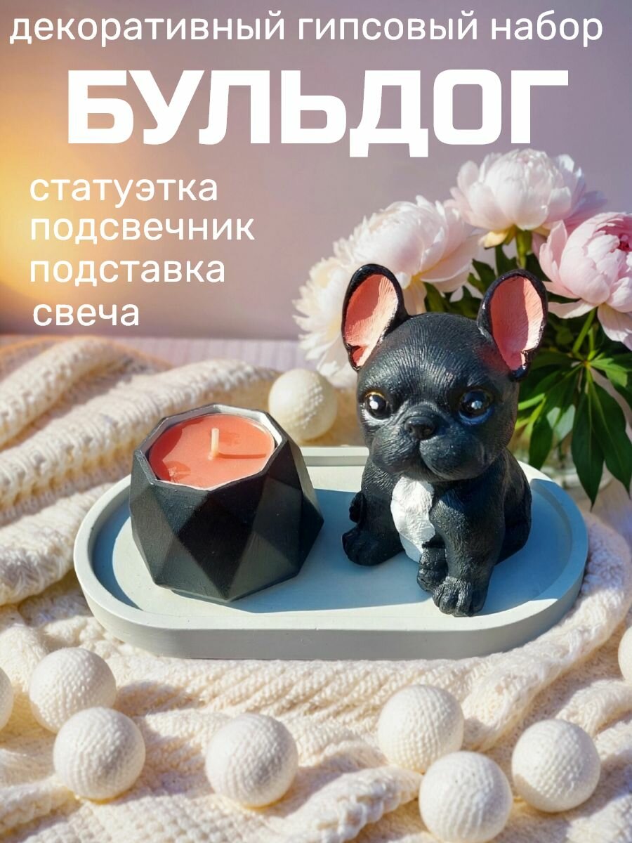 Декоративный набор гипсовый Бульдог