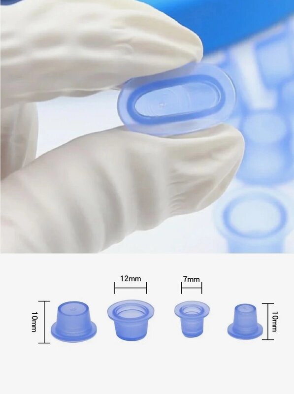 Чернильницы силиконовые, 100 шт. синие, мягкие