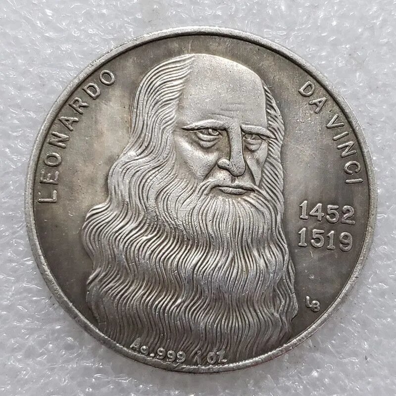1 кусок итальянской монеты Da Vinci 1452 1519, подходящей для сбора подарков