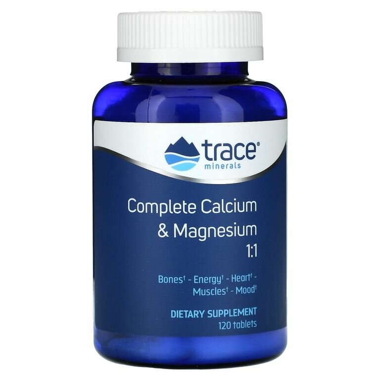 Trace Minerals Complete Calcium & Magnesium Кальций и магний 120 таблеток