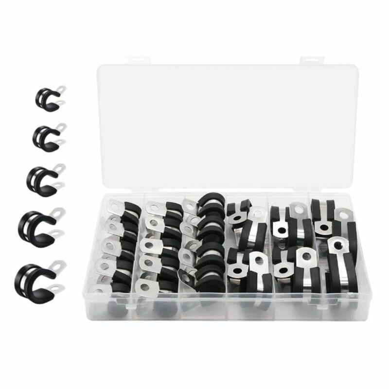 1 комплект из 25,5 типоразмеров нержавеющей стали с изоляционными зажимами резиновой ленты