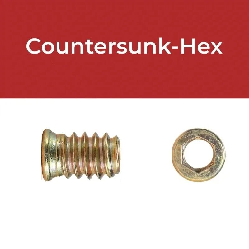 Шестигранные фланцевые гайки из углеродистой стали с деревянной M10x30mm-2pcs, Countersunk-Hex