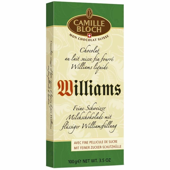 Шоколад CAMILLE BLOCH молочный с грушевой водкой Williams 100г