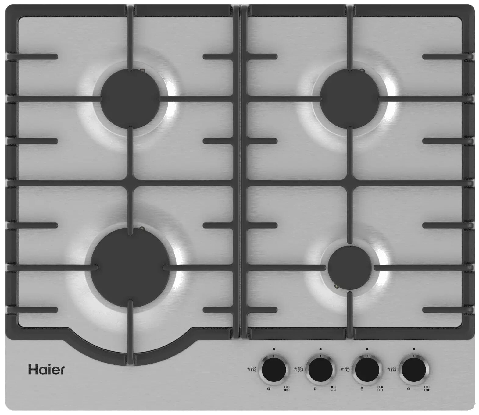 Варочная панель Haier HHX-M64RNX, 4 конфорки, чугунные решетки