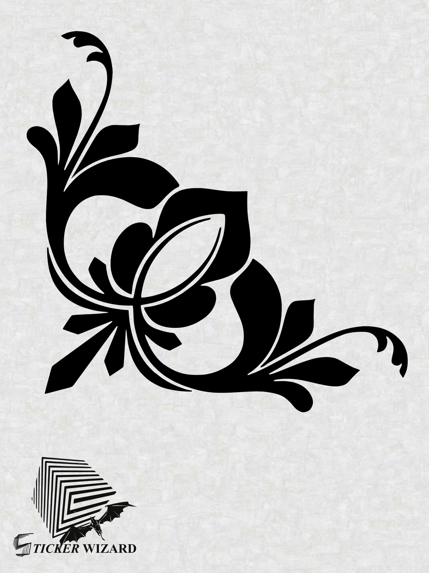 Наклейка виниловая на прозрачной основе (черная) "узор Угловой"