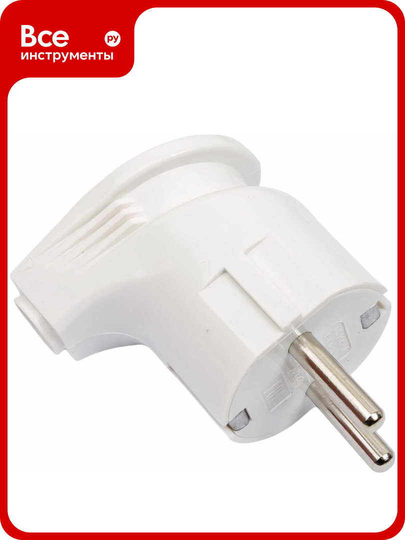 Угловая вилка TOKOV ELECTRIC 16А 250В с заземлением белая TKL-PLUZ-C01