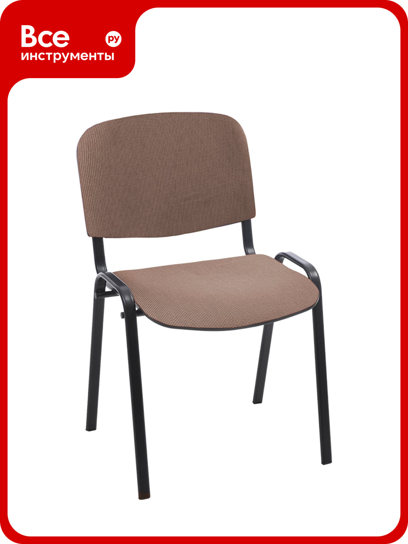 Стул Helmi HL-F01 Изо каркас черный, обивка ткань бежевая с коричневым 359856