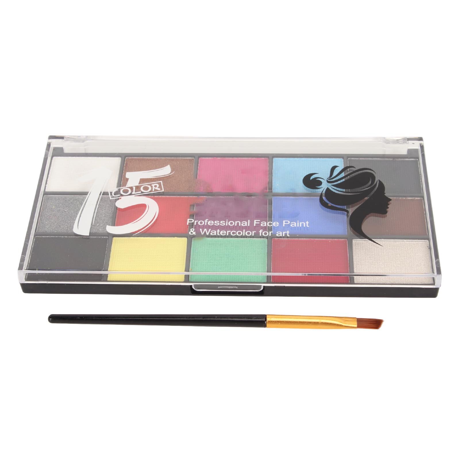 Набор из 15 цветов водорастворимых, быстросохнущих, мягких красок для лица, подходит для Хэллоуина, детского и взрослого макияжа, выступлений.