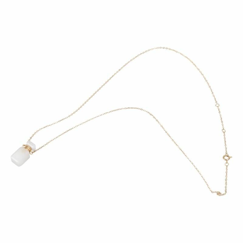 Ожерелье Из Квадратного Флакона Духов Натурального Хрусталя-Белый Нефрит 2