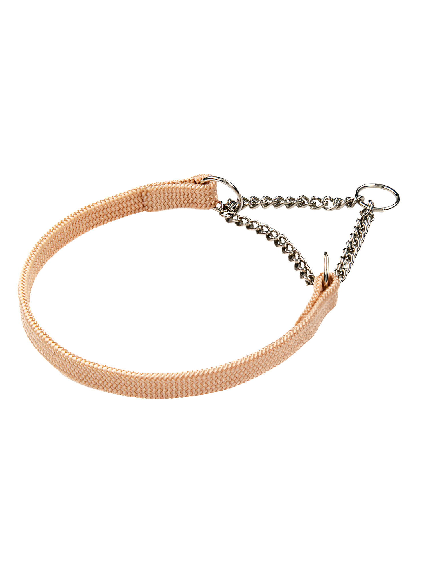 Ошейник-полуудавка для собак ZooOne (лента-чулок) 10мм (24-30см) с цугом (никель) бежевый, 75-2058