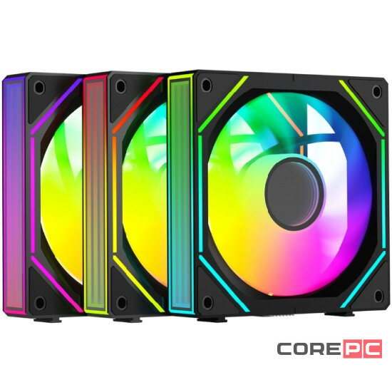 Комплект вентиляторов для корпуса Ocypus Gamma F12 UNI BK ARGB Black (Gamma-F12-BK3AM00U-GL)