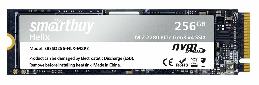 Накопитель SSD 256Gb Smartbuy SBSSD256-HLX-M2P3 Helix M.2