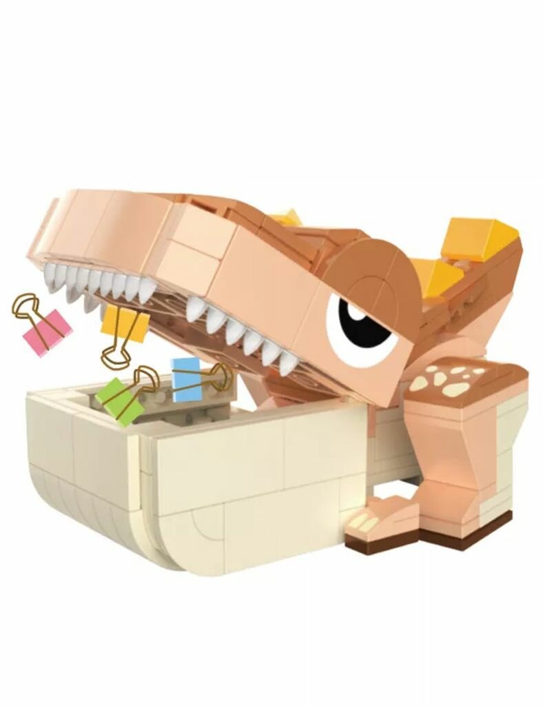 Конструктор для школы 3Д JAKI Веселый динозавр, шкатулка органайзер, 242 деталей - JK5112