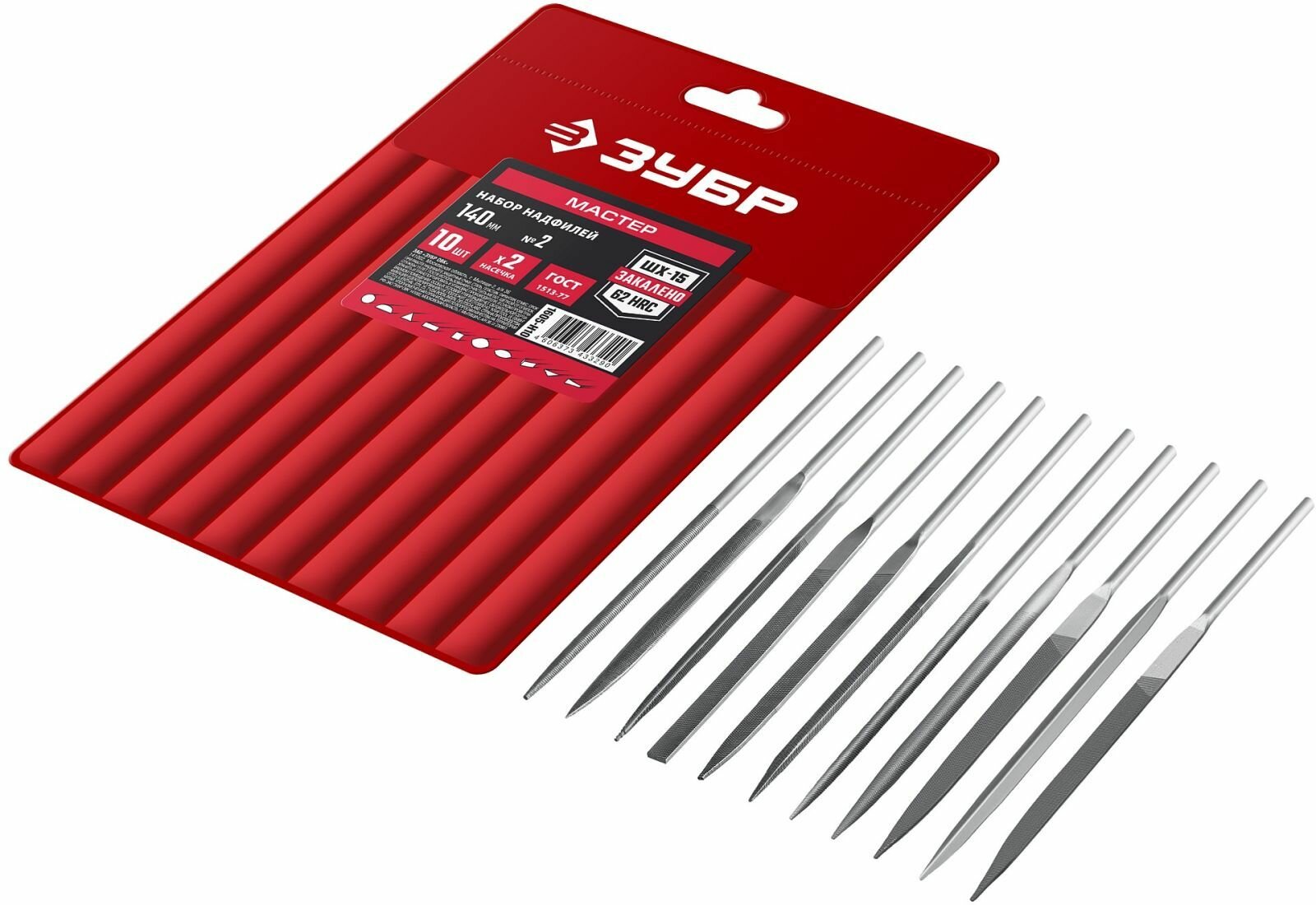 Набор надфилей ЗУБР 10 шт, 140 мм, текстильный чехол