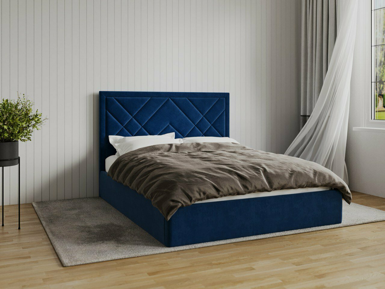 Кровать Эгида, 120 см x 190 см, с подъемным механизмом, мягкое изголовье