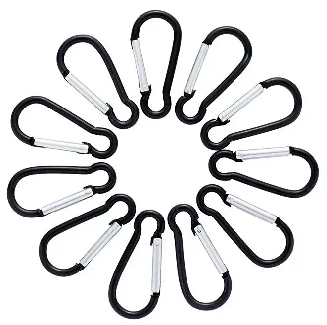 Мини-карабины из алюминиевого сплава 5/10/20 шт. 10 Pcs (Black)