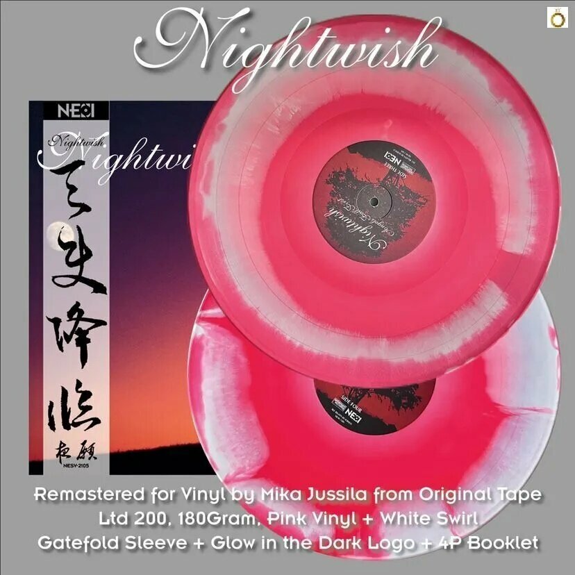 Nightwish Angels Fall First, розово-белый винил с буклетом, виниловая пластинка LP