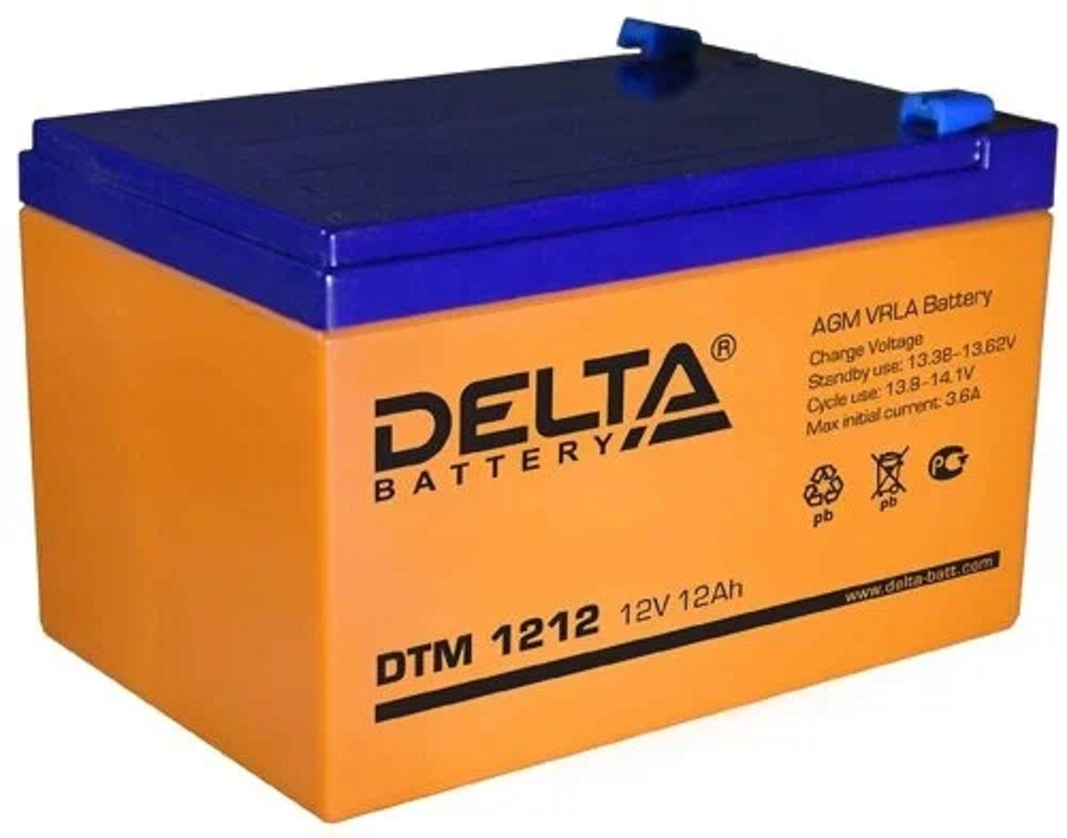 Аккумулятор DELTA Battery "DTM 12012", 1.2Ач, 12V, срок службы 6 лет