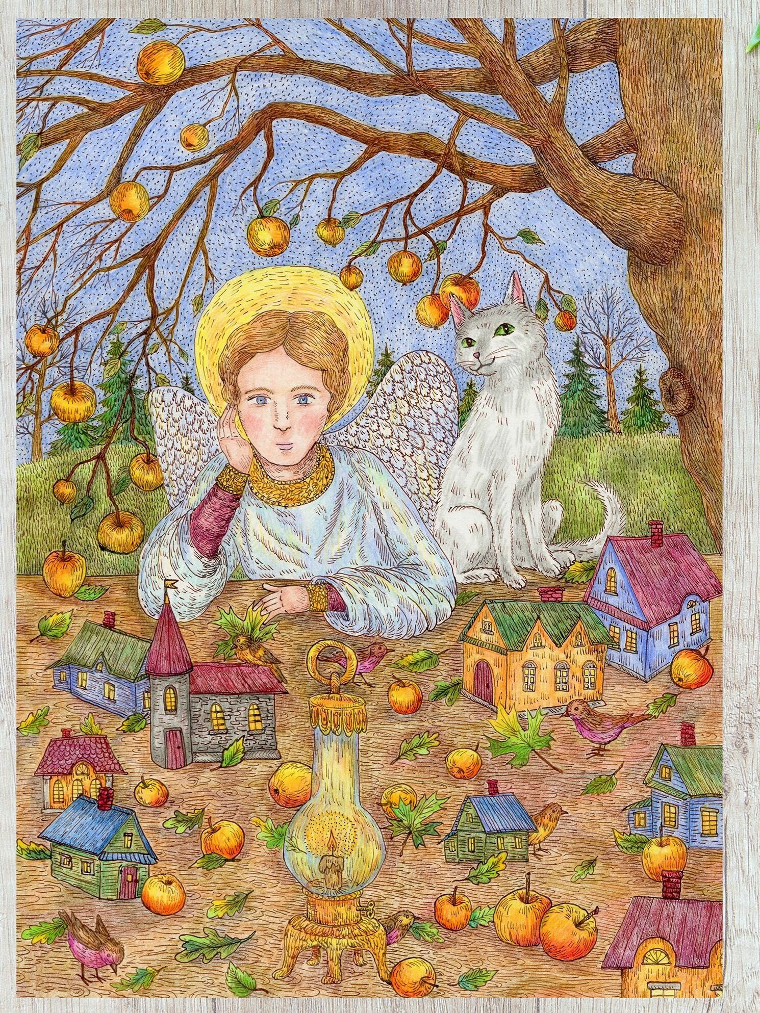 Набор открыток для посткроссинга с ангелами 3 штуки