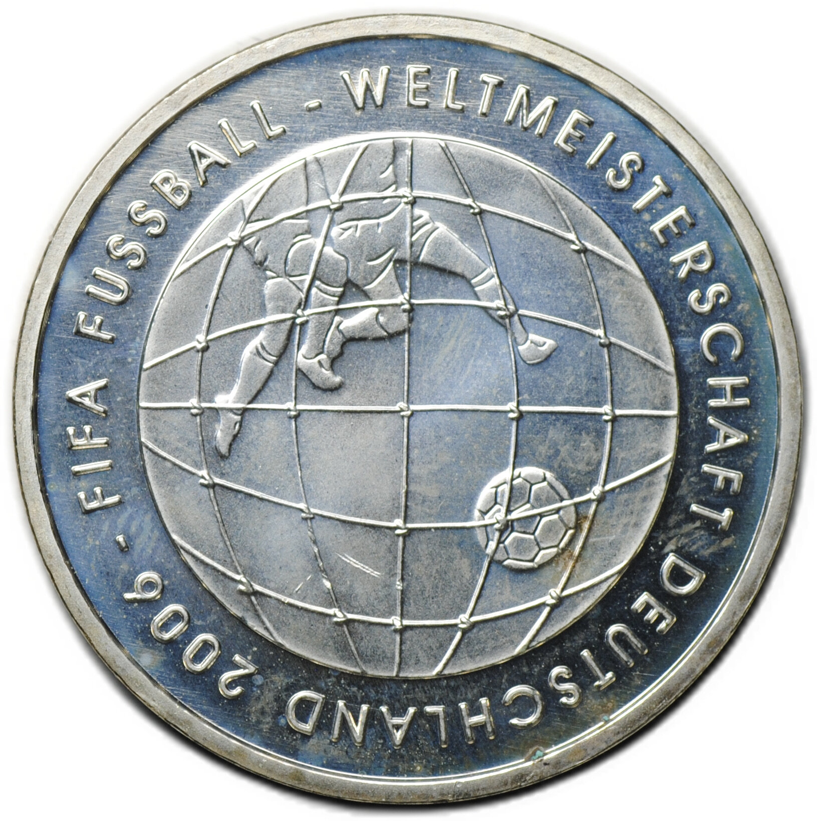 Монета 10 евро 2005 Чемпионат мира по футболу 2006 Германия