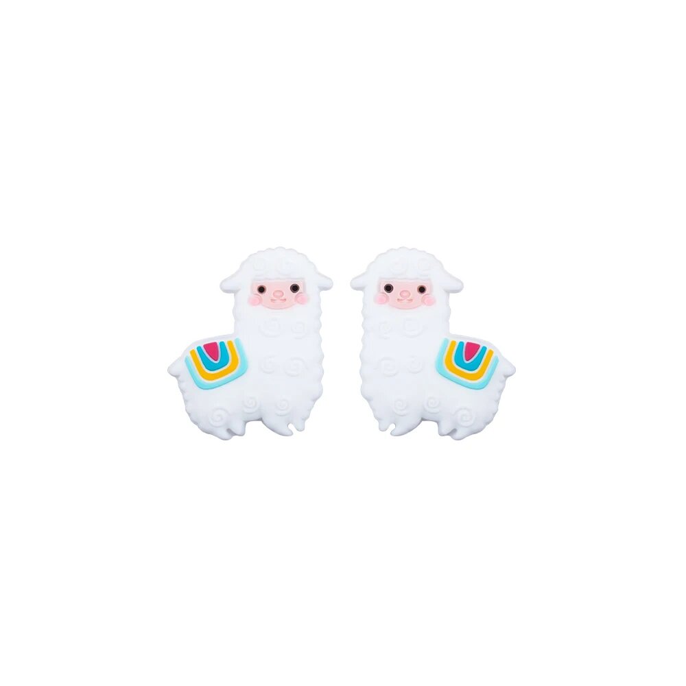 Силиконовые серьги-алмазные бусины Llama Белый
