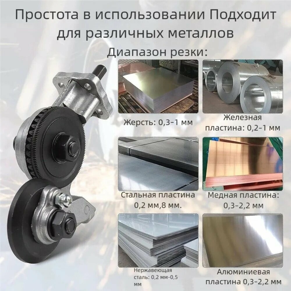 Ножницы по металлу на шуруповерт для резки листового металла, насадка-ножницы для жести и профиля