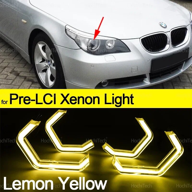 BMW 5 Серии E60 E61 520i 525i 530i 540i 545i 550i M5 2001-2007 M4 Стиль Дневные Ходовые Огни Белый Желтый Кристалл Ангельские.