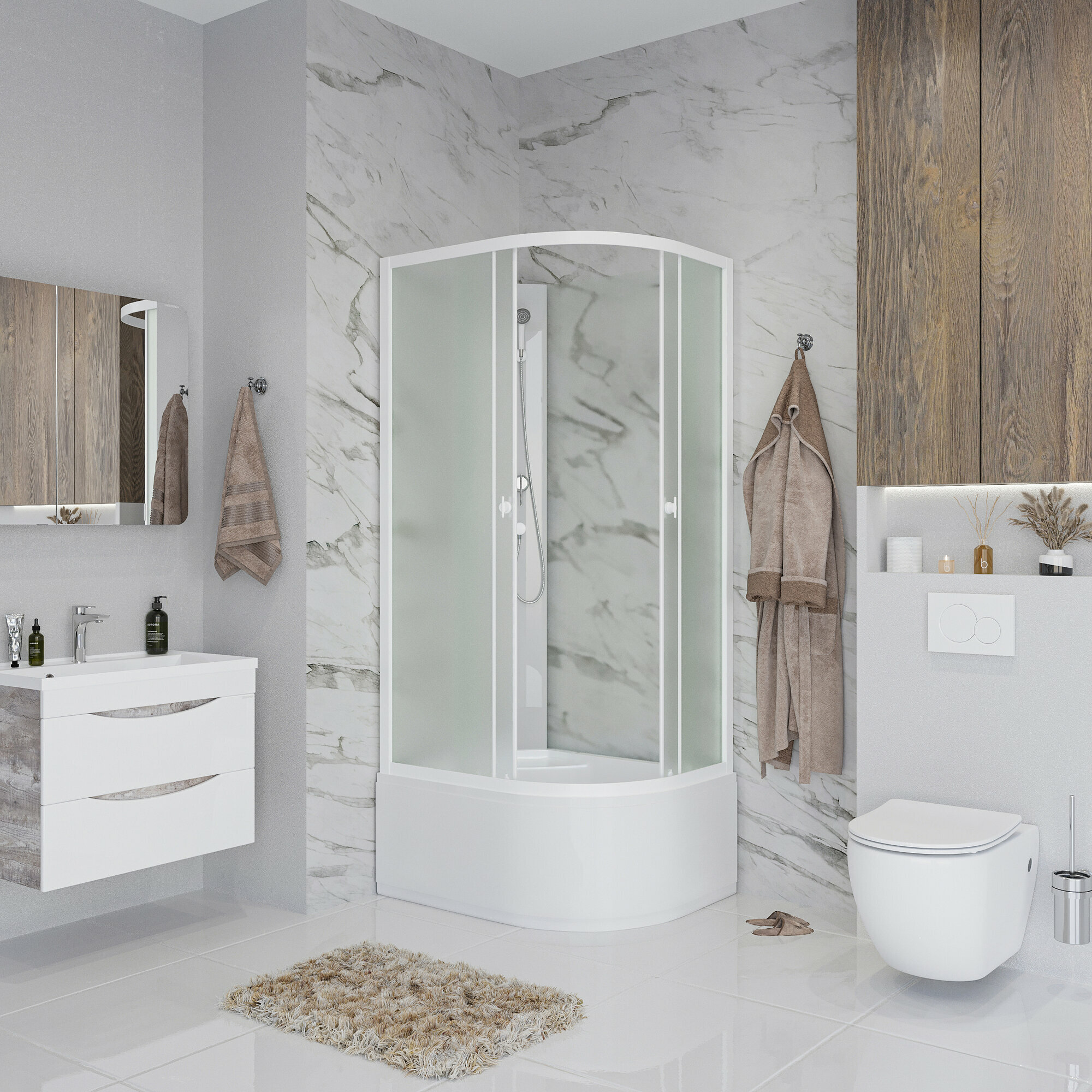 Душевая кабина Niagara, 90 x 70 с акриловым поддоном, угловая, прямоугольная.