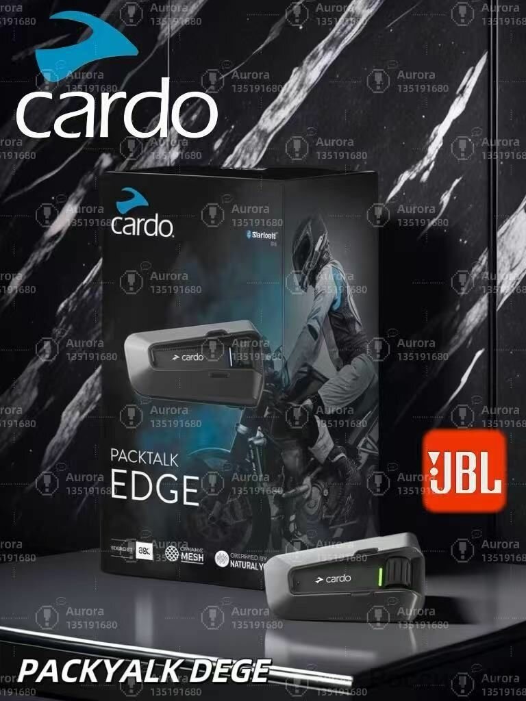 Мотоциклетная система Bluetooth-связи Cardo PACKTALK EDGE - Гарнитура для внутренней связи - набор, Черный