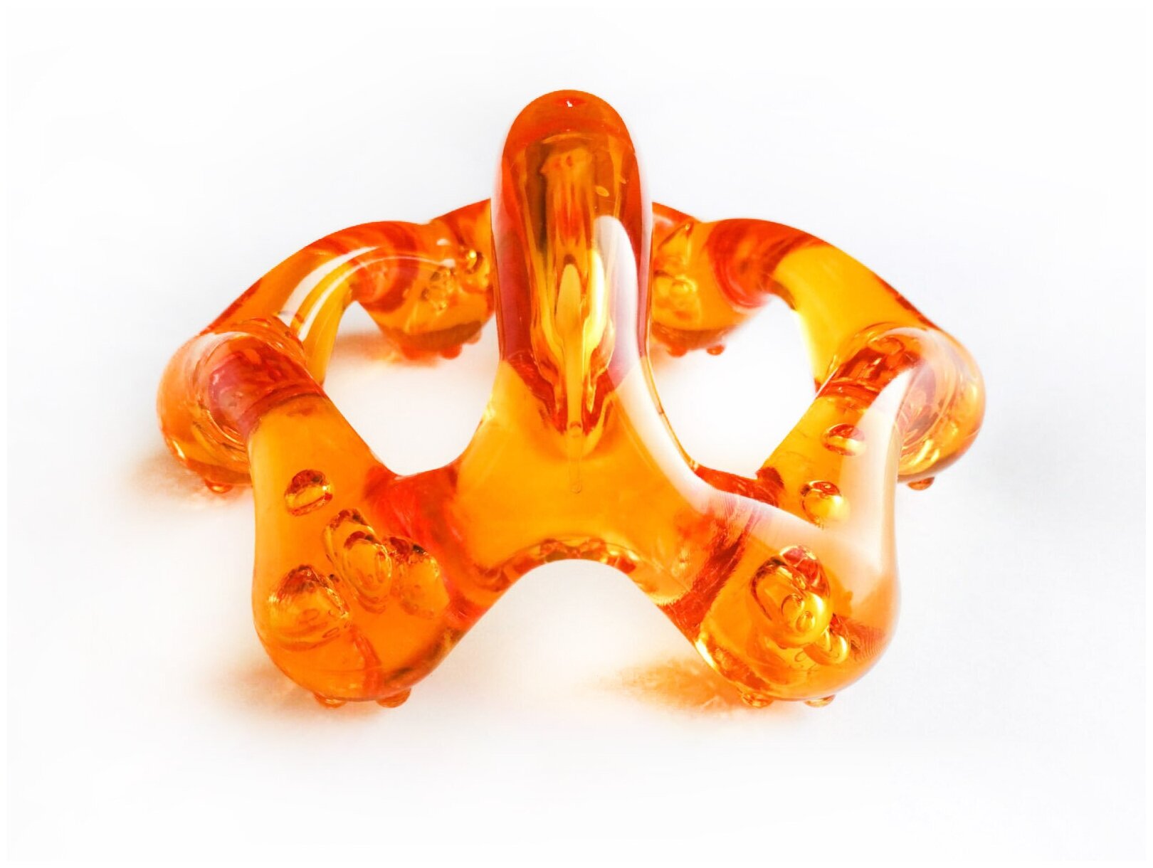 Медицинский массажер Лапонька-6 с шипами, для тела, спины, против целлюлита, оранжевый