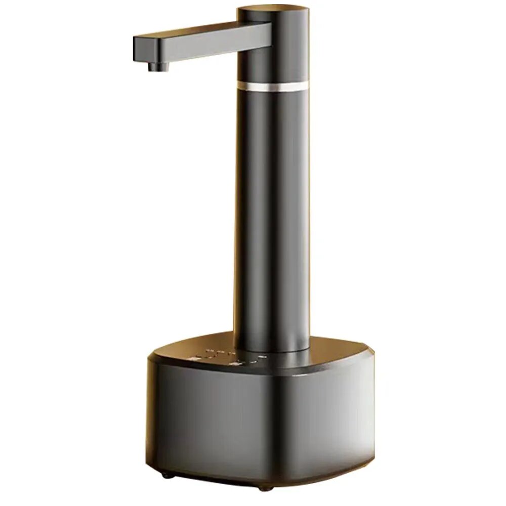 Электрический насос для канистр: чёрный, с АКБ, регулировкой объёма (0,5/1/1,5 л), USB-зарядка