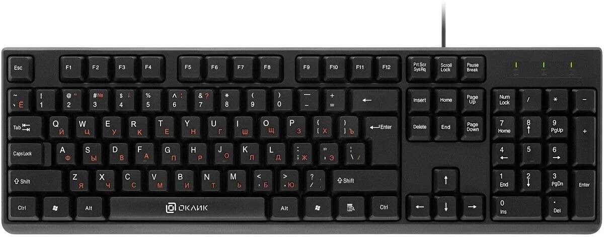 Клавиатура Oklick 100M черный USB