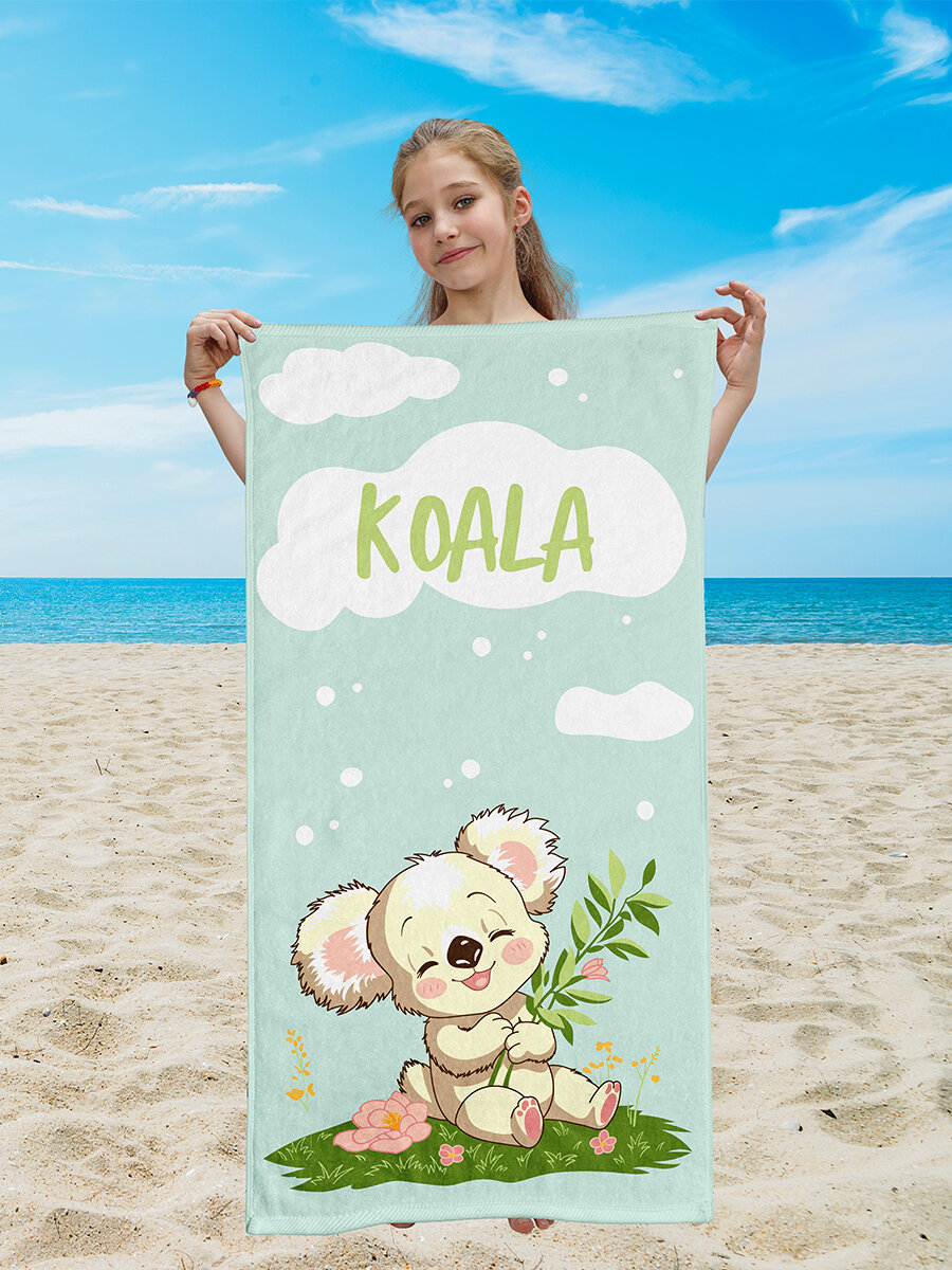 Махровое полотенце НВ Коала размер 60*120, 100% хлопок, детское